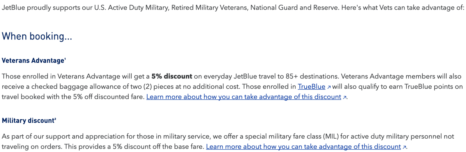 JetBlue Military Discount – 5% Off - Military Veterans Discounts