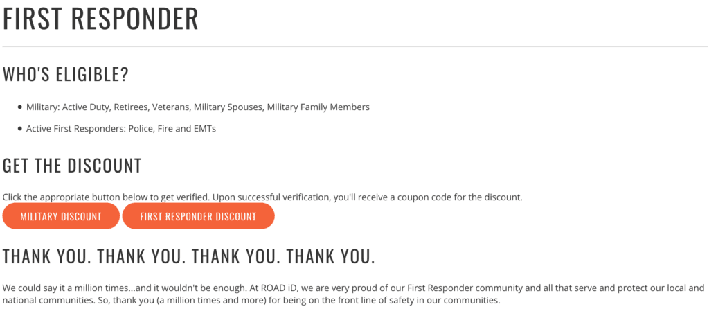 ROAD ID Military Discount – 10% Off - Military Veterans Discounts